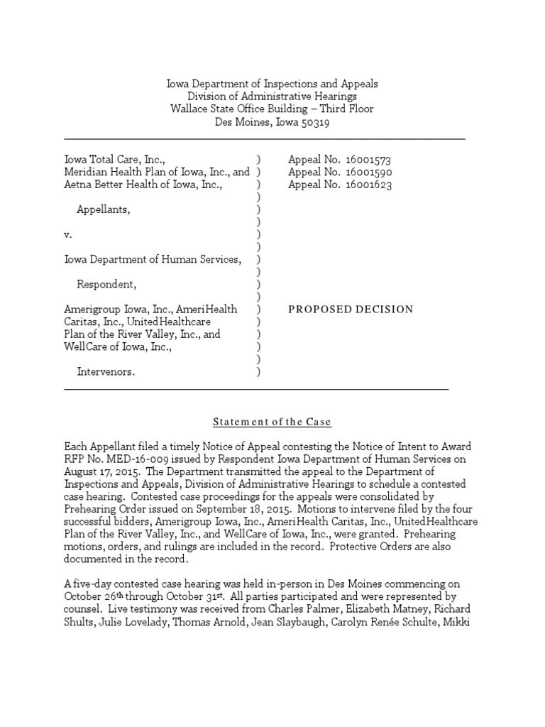 DHS RFP Proposed Decision | PDF | Request For Proposal | Medicaid