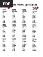 First Grade Master Spelling Lists | PDF | Nature | Sports