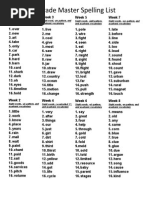 First Grade Master Spelling Lists | PDF | Nature | Sports