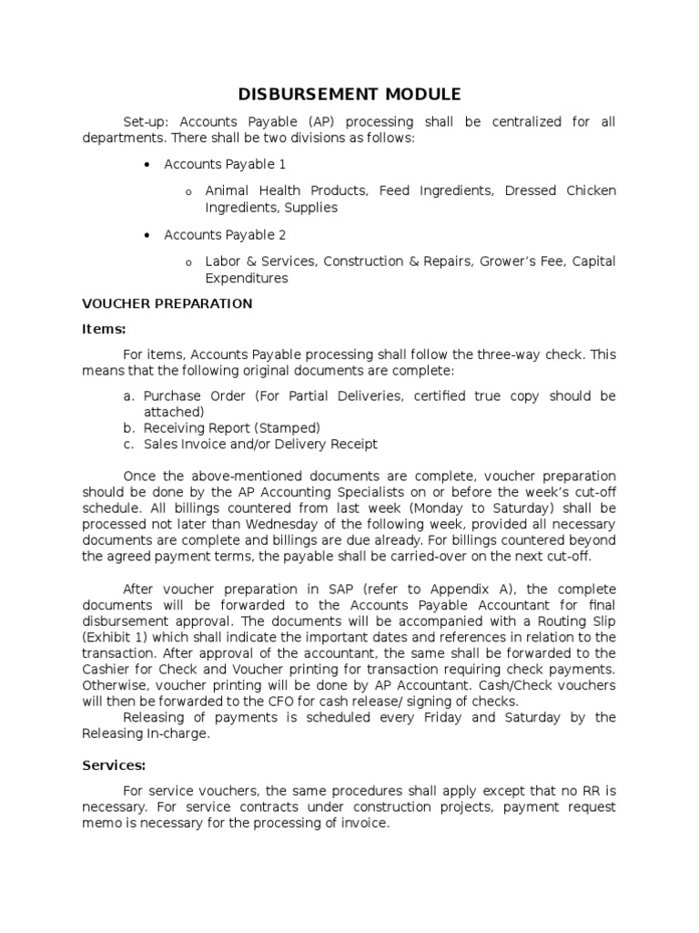 DISBURSEMENT MODULE Revised | PDF | Accounts Payable | Voucher