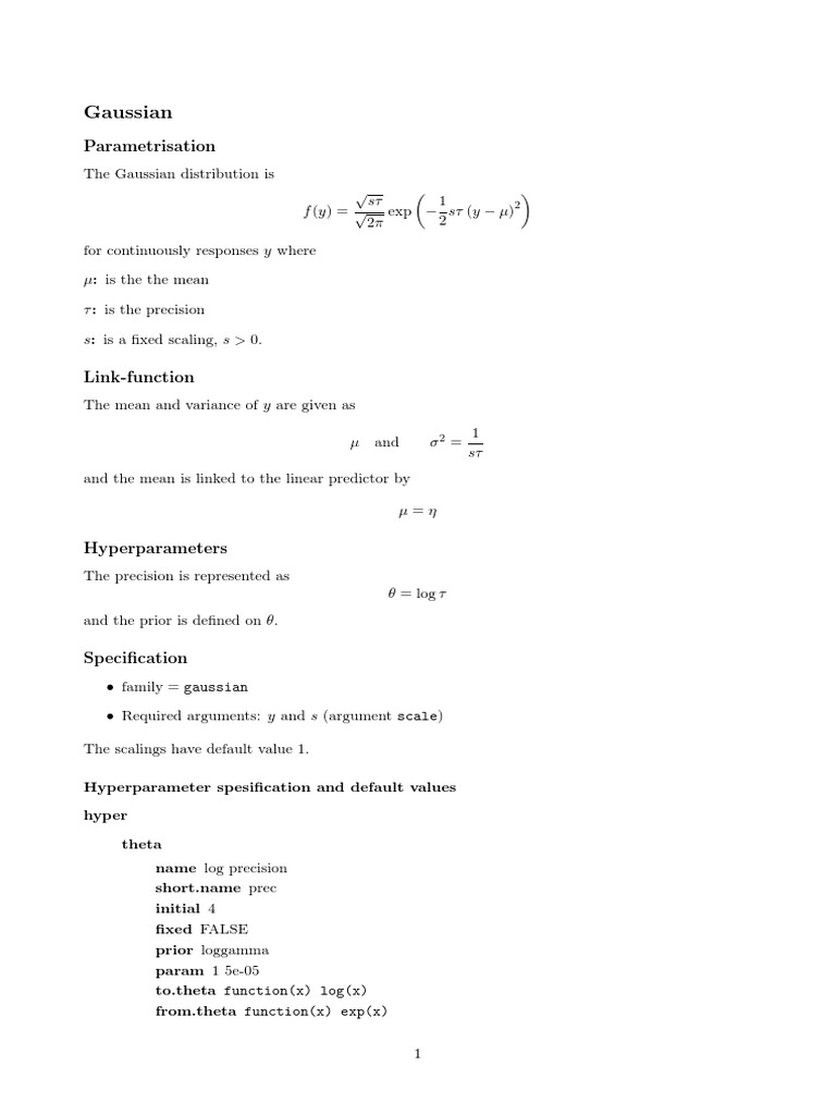 Gaussian Distribution Parameterization Guide | PDF