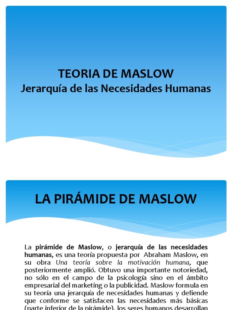 Teoria de Maslow | Descargar gratis PDF | Conceptos psicologicos | Ciencias del comportamiento