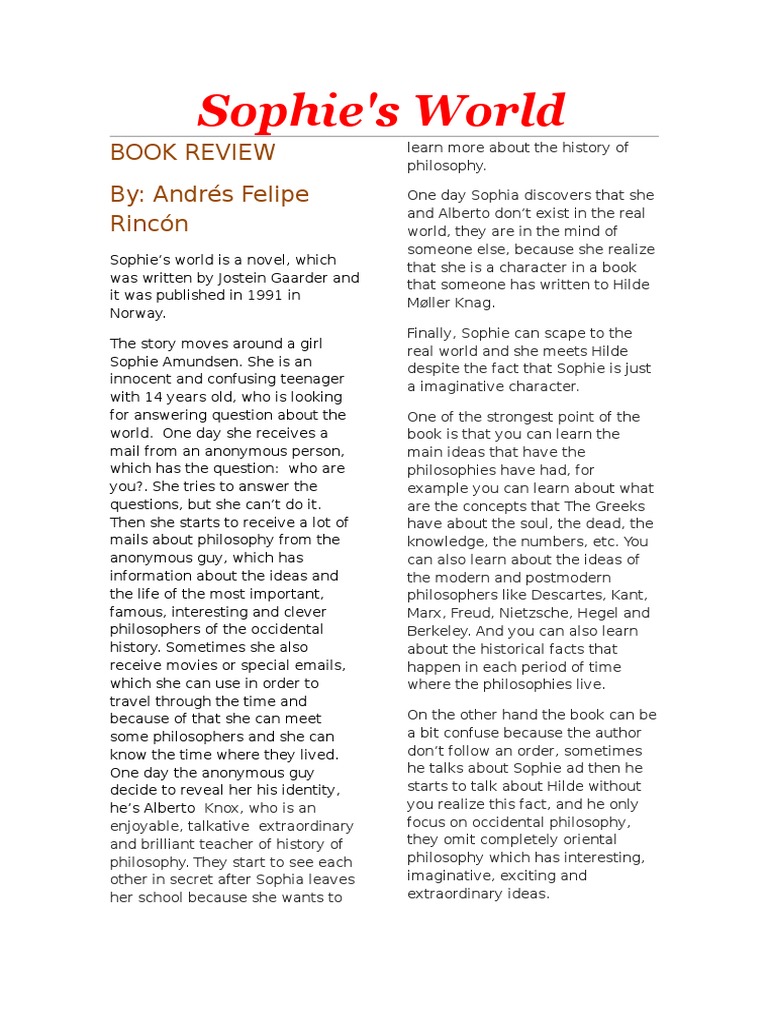 Sophie World | PDF | Philosophy
