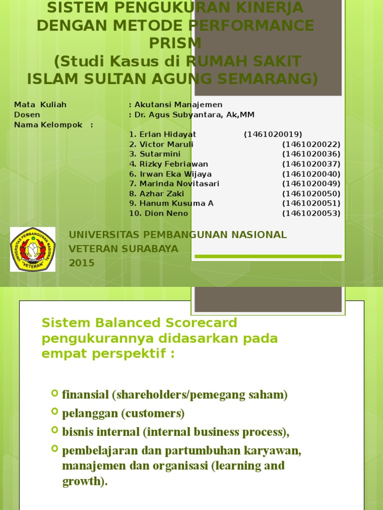 SISTEM PENGUKURAN KINERJA DENGAN METODE PERFORMANCE PRISM (Studi Kasus ...