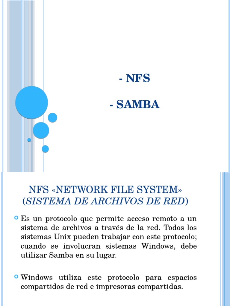 Nfs - Samba | PDF | Servidor (Computación) | Archivo de computadora