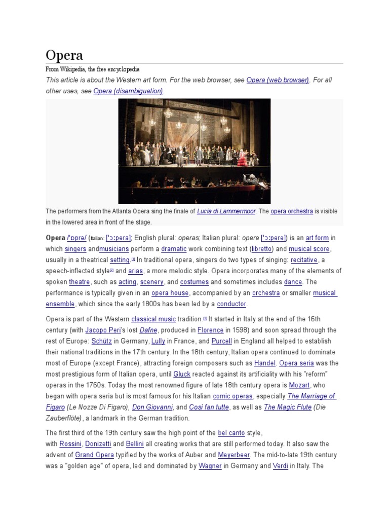 The Opera | PDF | Opera | Vocal Music