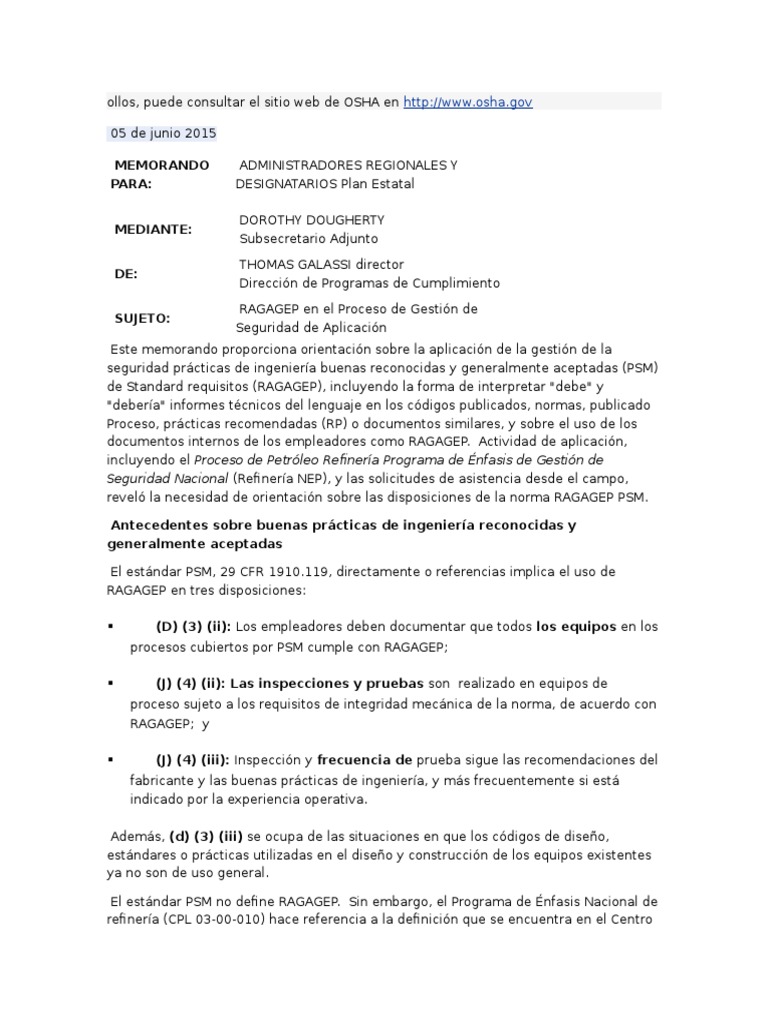 Orientación sobre RAGAGEP en PSM | PDF | Ingeniería | Diseño