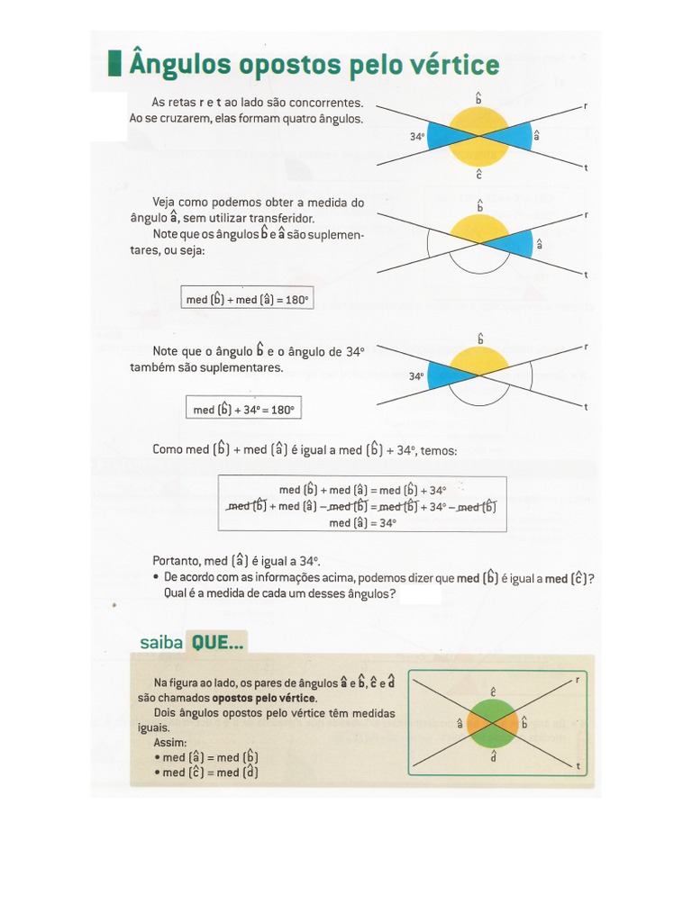 Ângulos Opostos Pelo Vértice | PDF