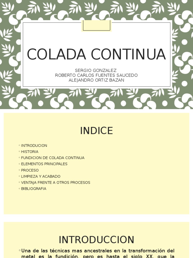 Colada Continua | PDF | Fundición | Acero
