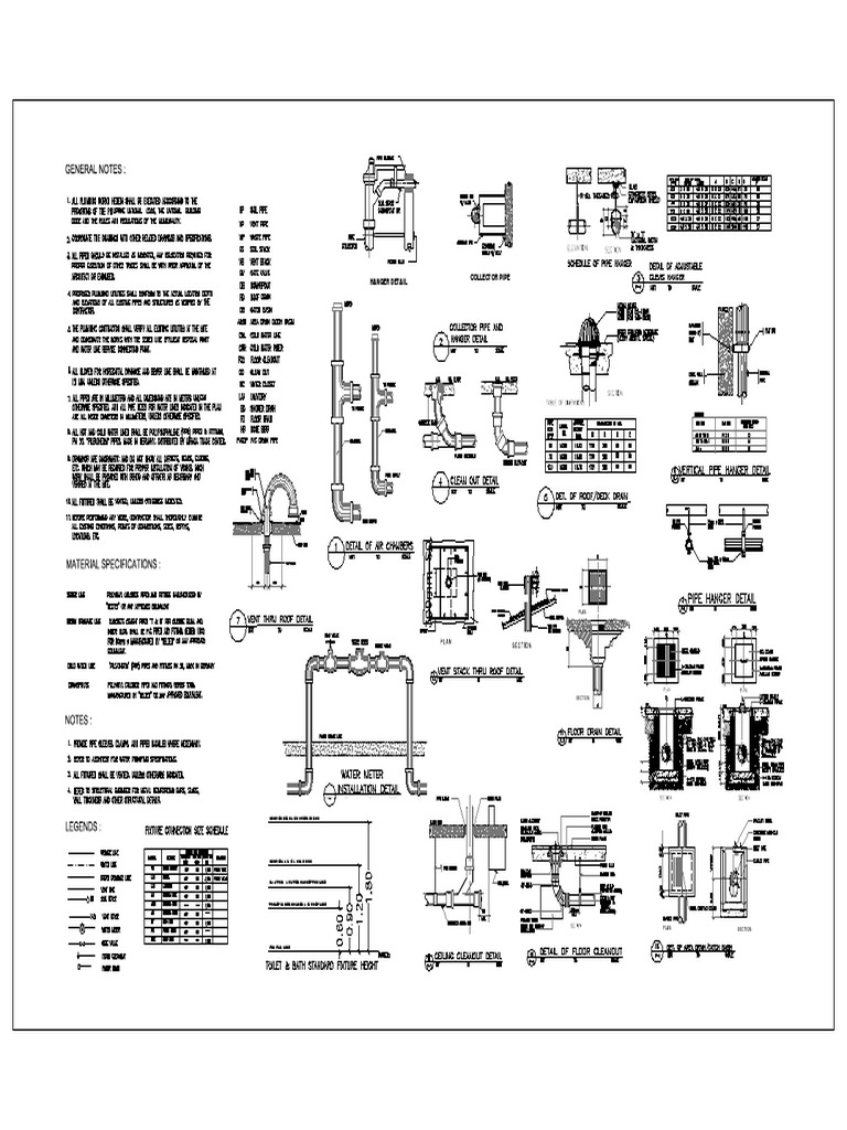 General Notes Plumbing | PDF | Plumbing | Toilet