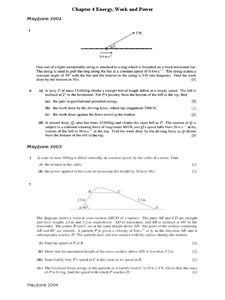 Chapter 4 Energy, Work and Power | PDF