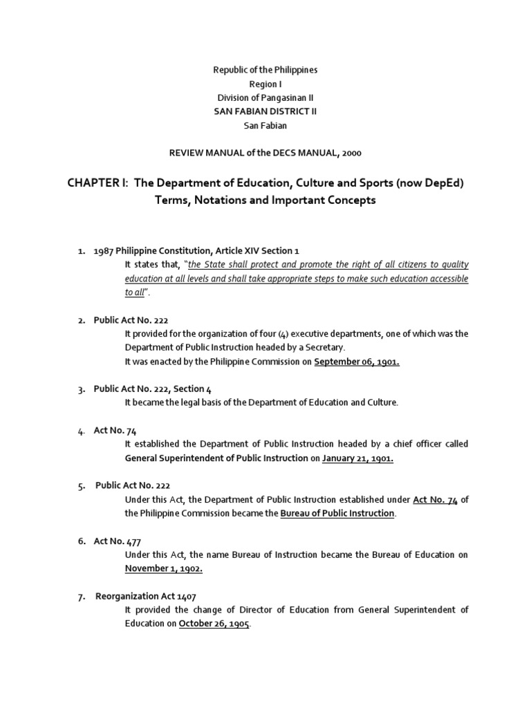 DepEd Manual Reviewer | PDF
