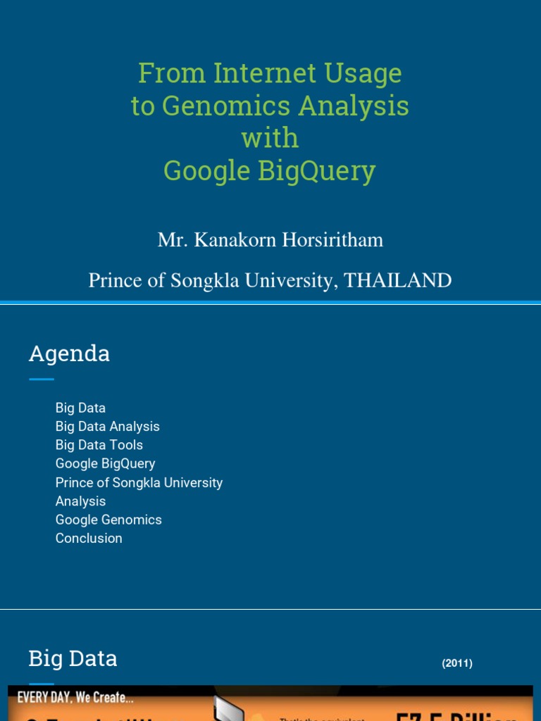PRESENTATION: From Internet Usage To Genomics Analysis With Google BigQuery | PDF | Big Data ...
