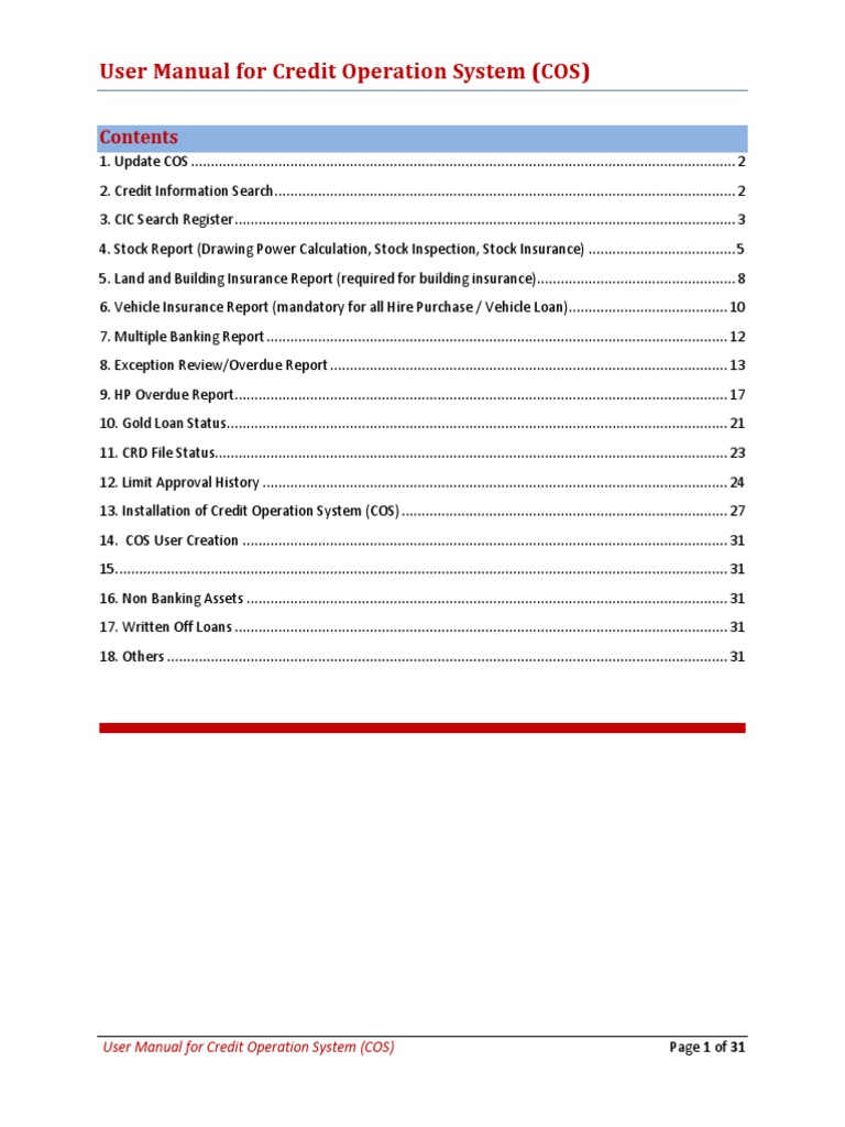 User Manual For COS | PDF | Loans | Microsoft Excel