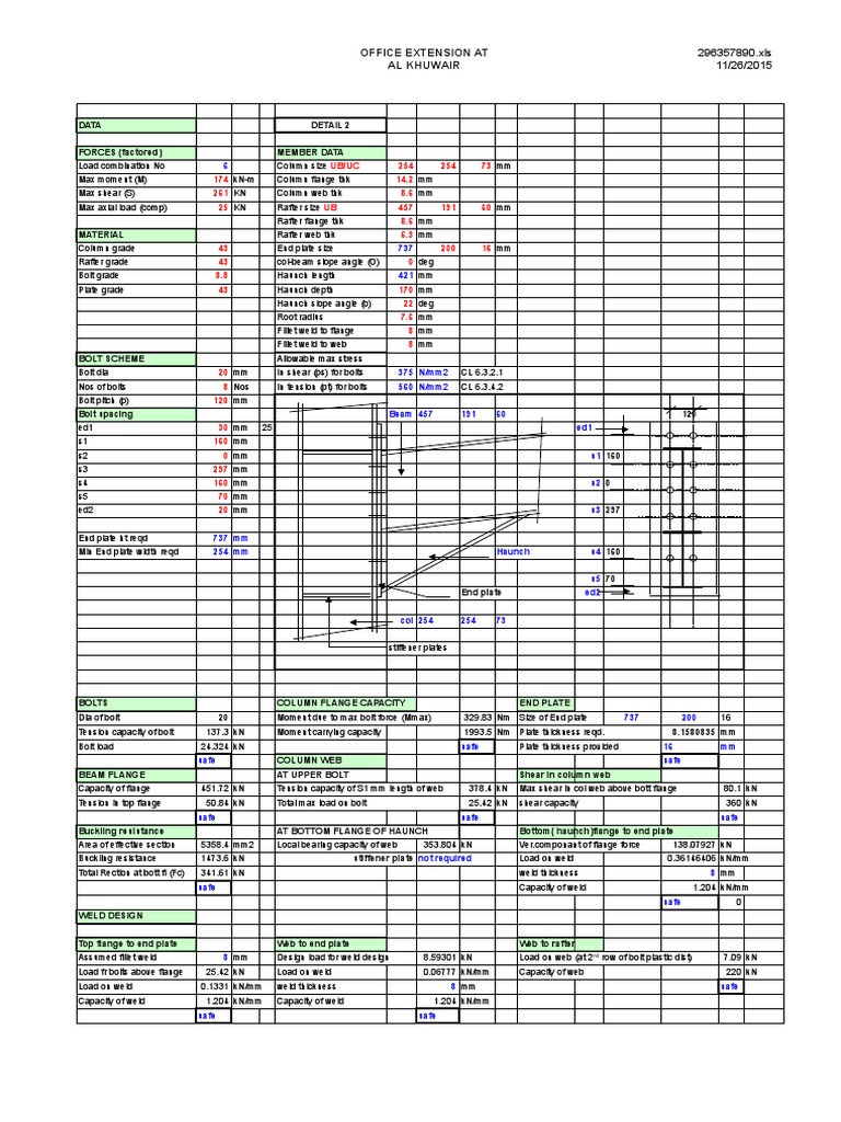 Moment Connection DETAIL 2 | PDF | Column | Screw