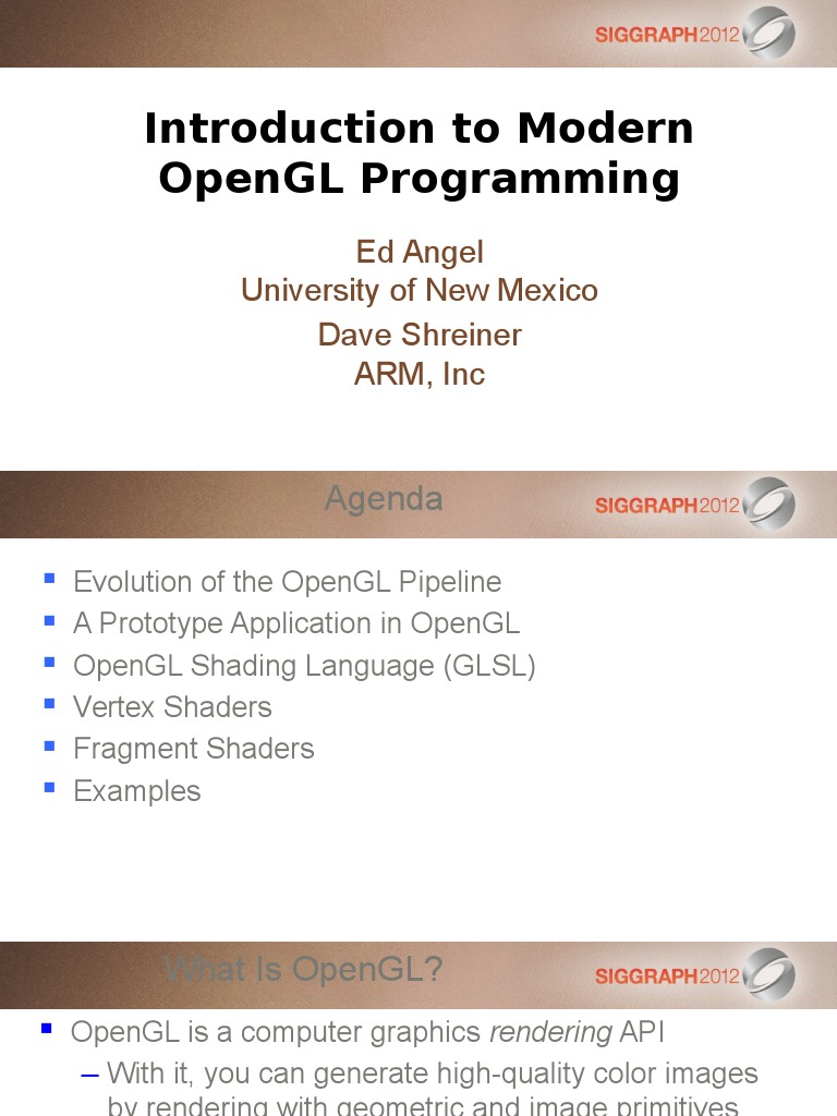 Introduction To Modern Opengl Programming: Ed Angel University of New ...