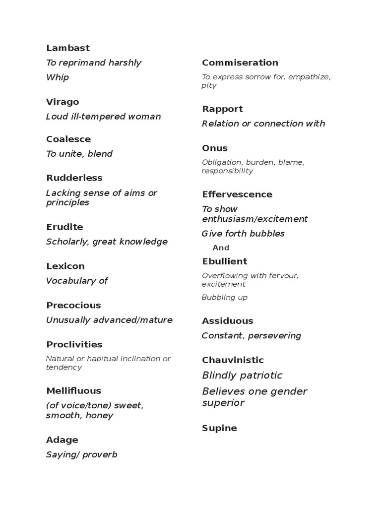 Lambast Commiseration: To Express Sorrow For, Empathize, Pity | PDF ...