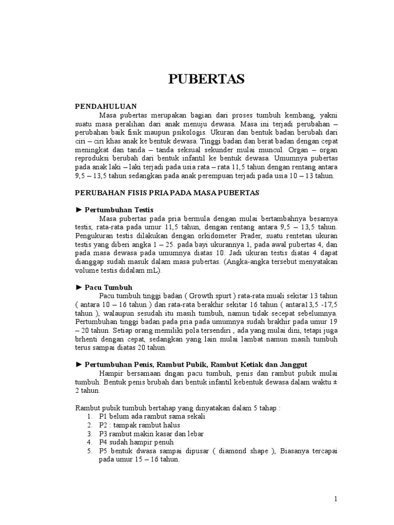 Pubertas Prekoks | PDF | Pengembangan Diri | Sains & Matematika
