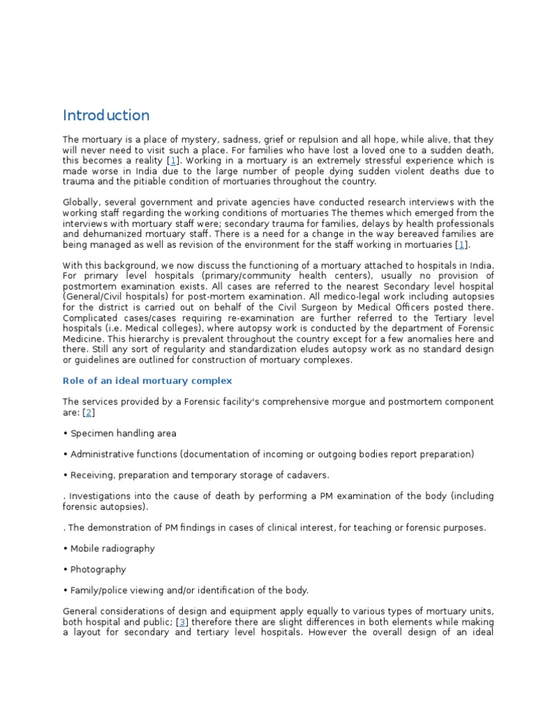 Mortuary Design Guidelines 1 | PDF | Ventilation (Architecture) | Autopsy