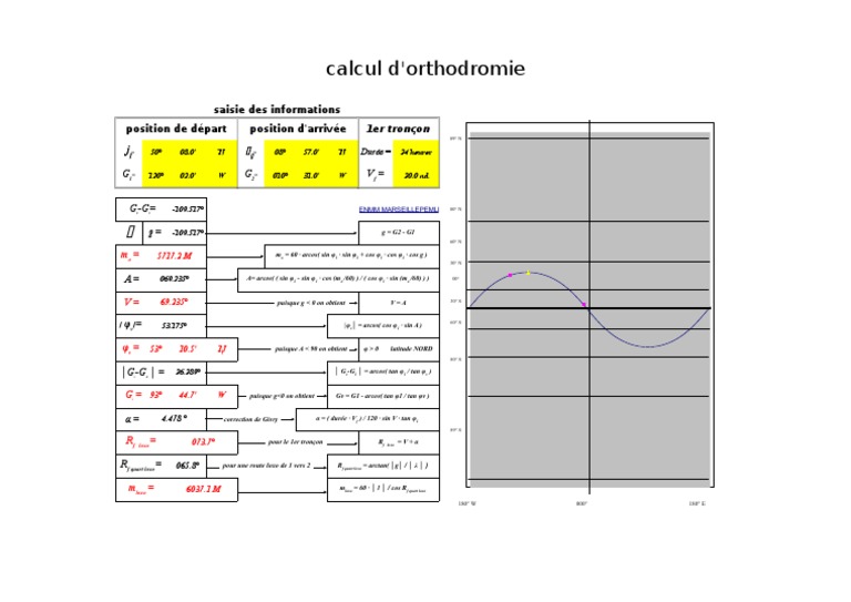 Calcul d'orthodromie et loxodromie | PDF