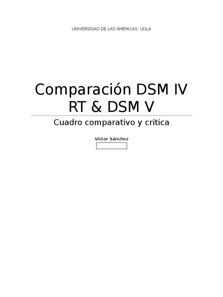 DSM IV | PDF | Manual Diagnóstico y Estadístico de los Trastornos ...