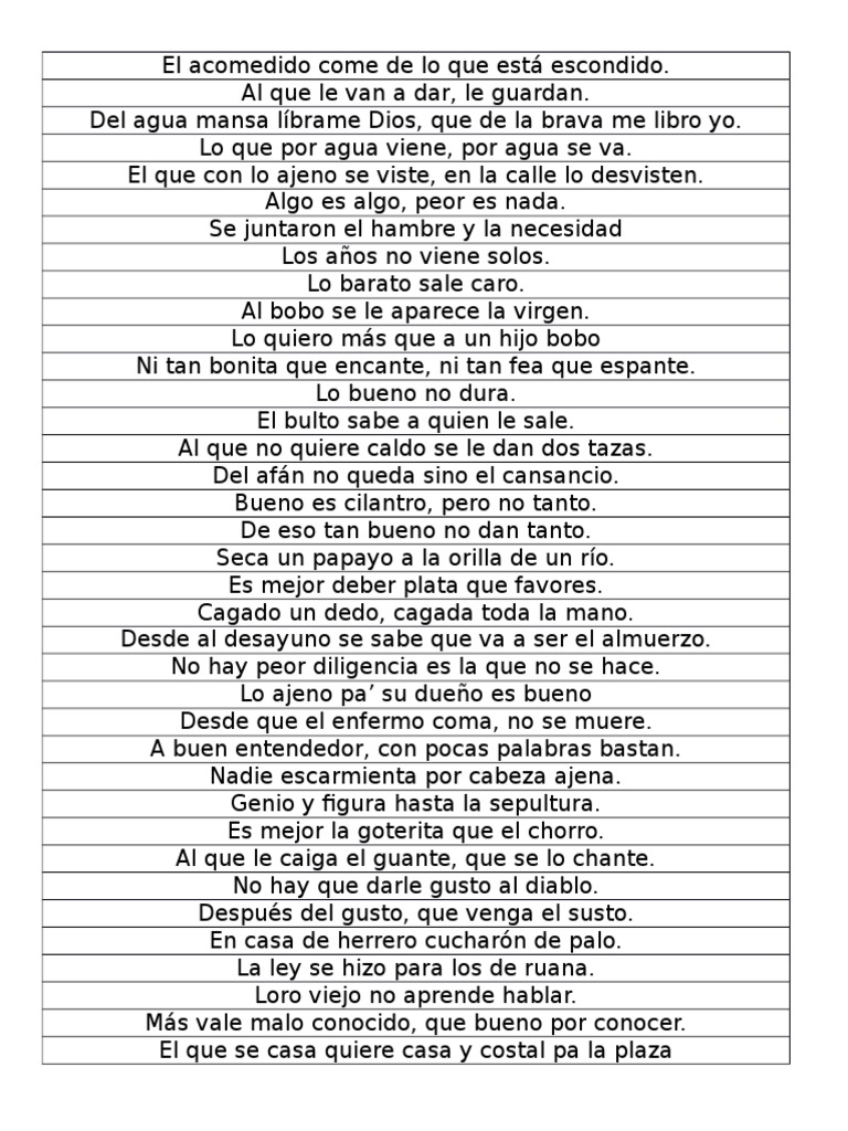 Refranes y Dichos Paisas Colombianos | PDF | Derecho | Hogar ...