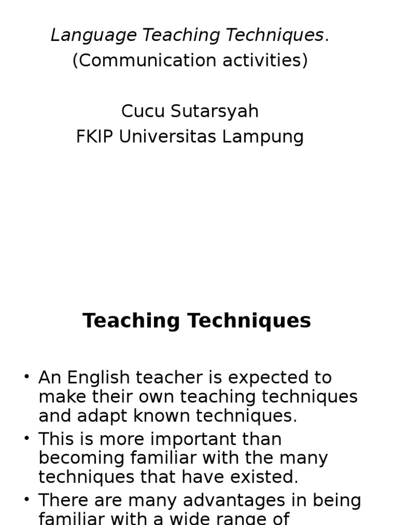 Maximizing Language Learning Through Effective Teaching Techniques ...