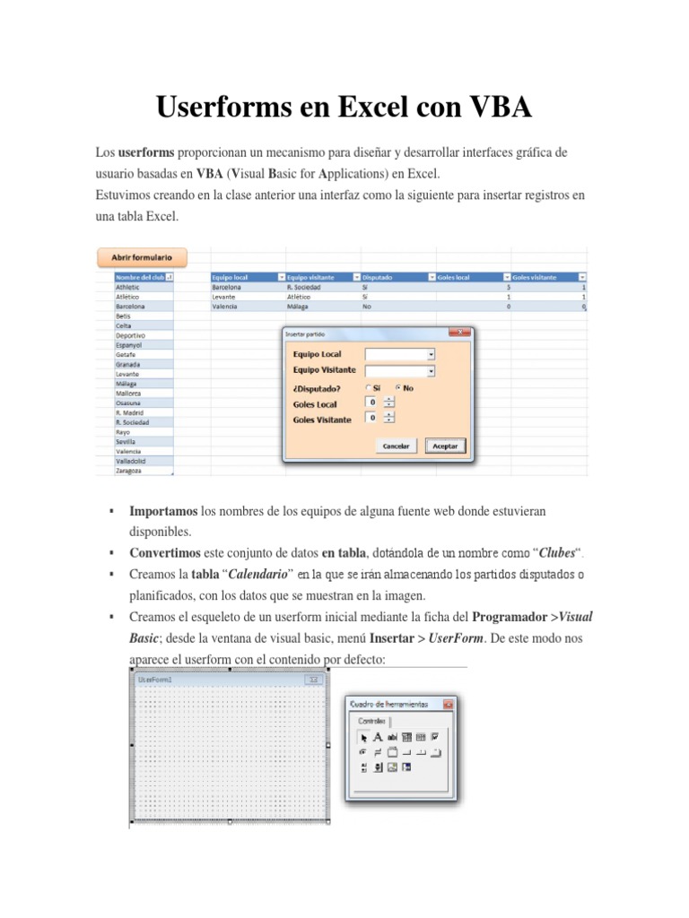 Userforms En Excel Con Vba Pdf Macro Informática Microsoft Excel 5860