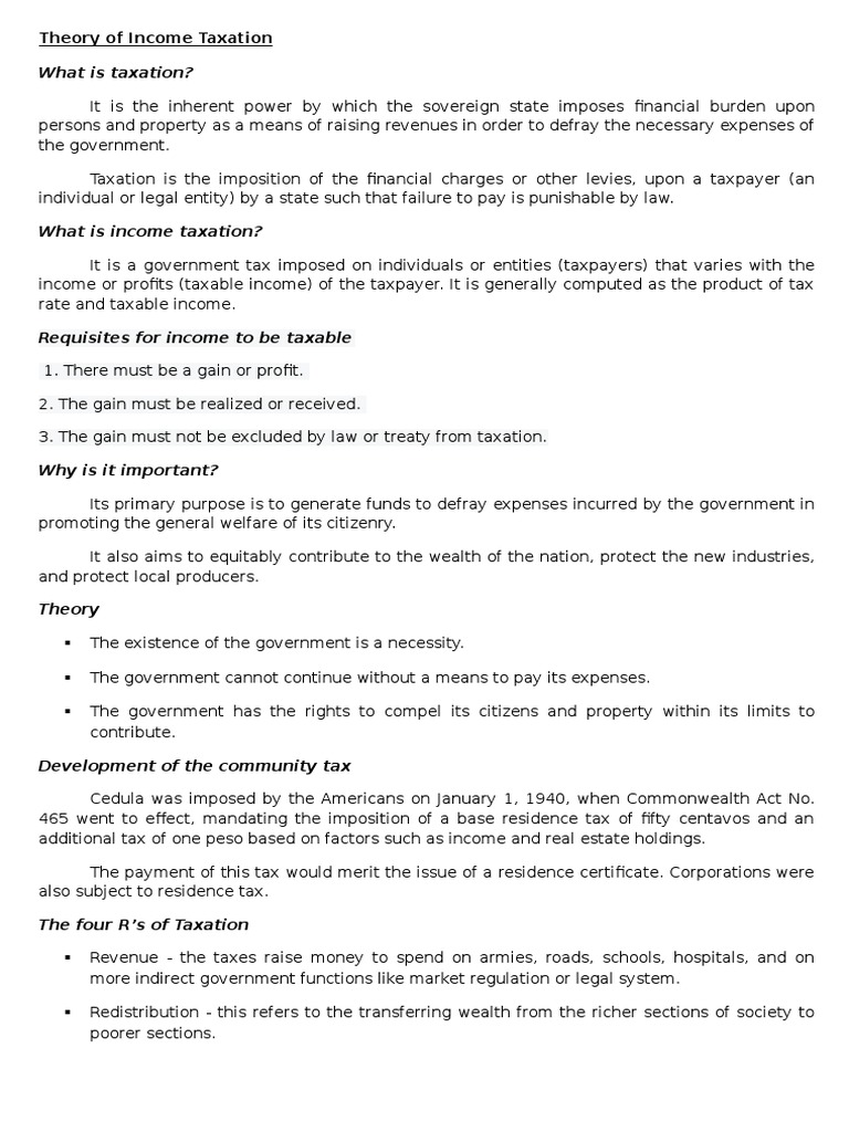Income Taxation in the Philippines Explained | PDF