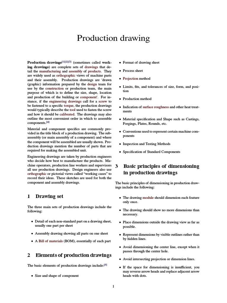 Production Drawing | PDF | Engineering Tolerance | Mechanical Engineering