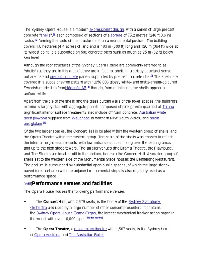 Sydney Opera House design and construction history | PDF | Theatre ...