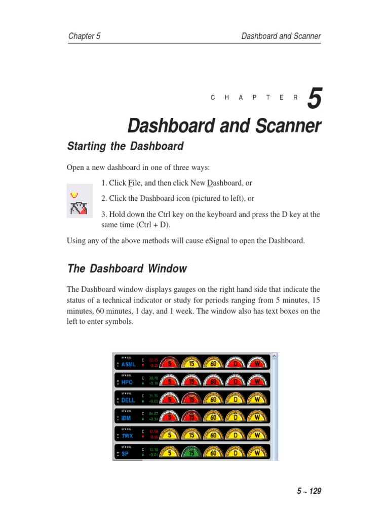 eSignal Dashboard and Scanner Guide | PDF | Financial Markets ...