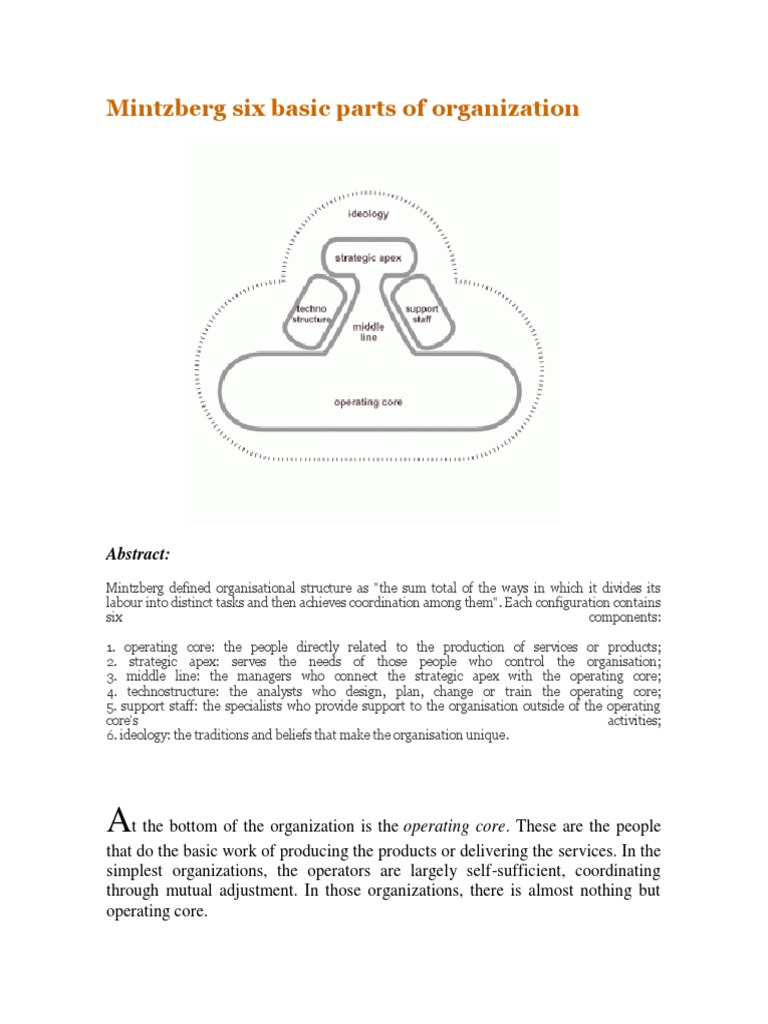 Six Basic Parts of Organization | PDF | Economies | Business