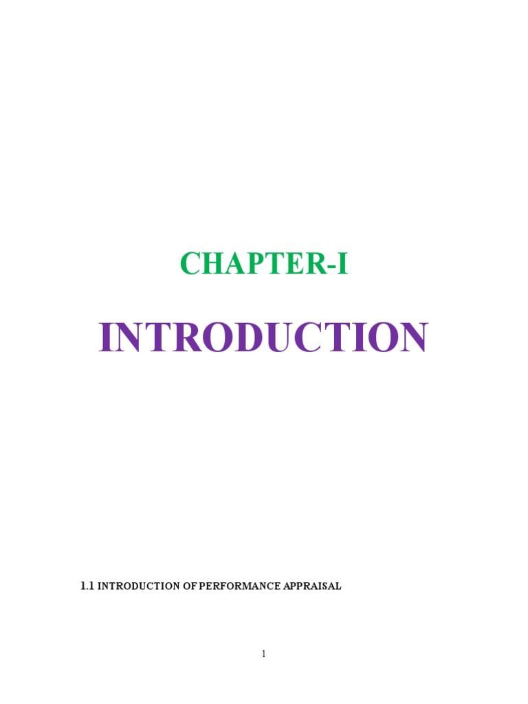 Chapter-I: Introduction of Performance Appraisal | PDF | Performance ...