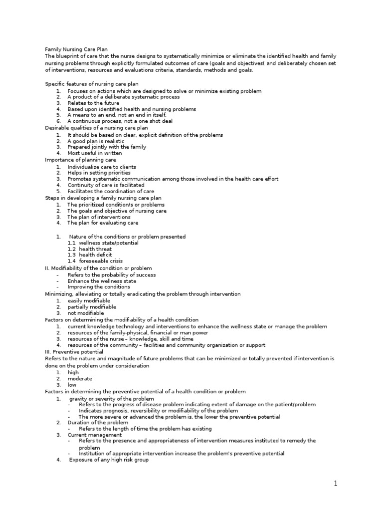 Family Nursing Care Plan | PDF | Nursing | Goal