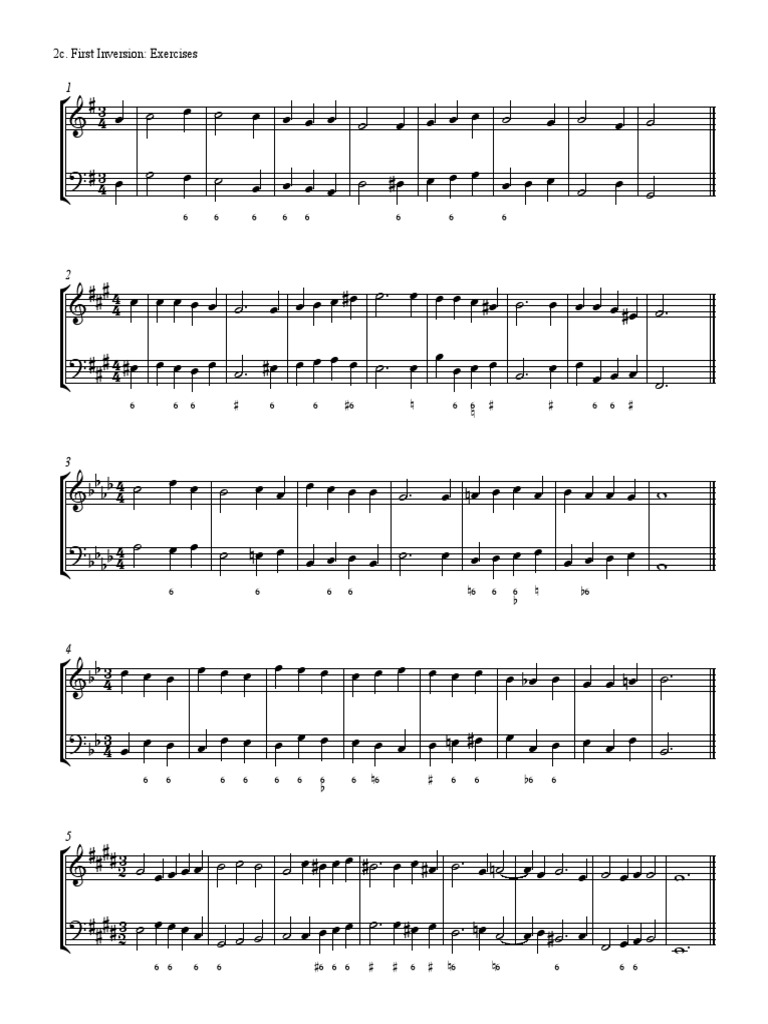 2c. First Inversion: Exercises | PDF