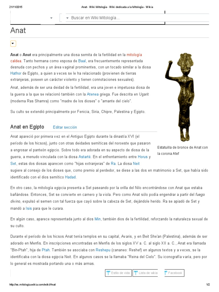 Anat (Diosa Babilónica) | PDF | Mitología levantina | Mitología