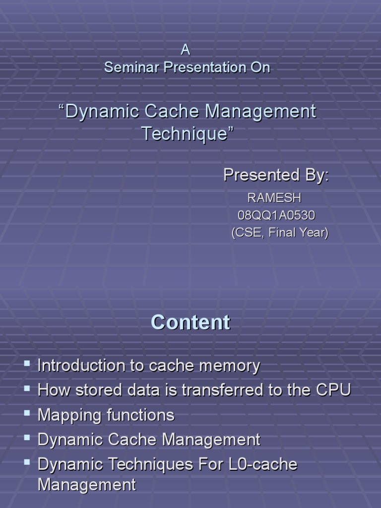 Dynamic Cache Management Technique | Download Free PDF | Cpu Cache | Central Processing Unit