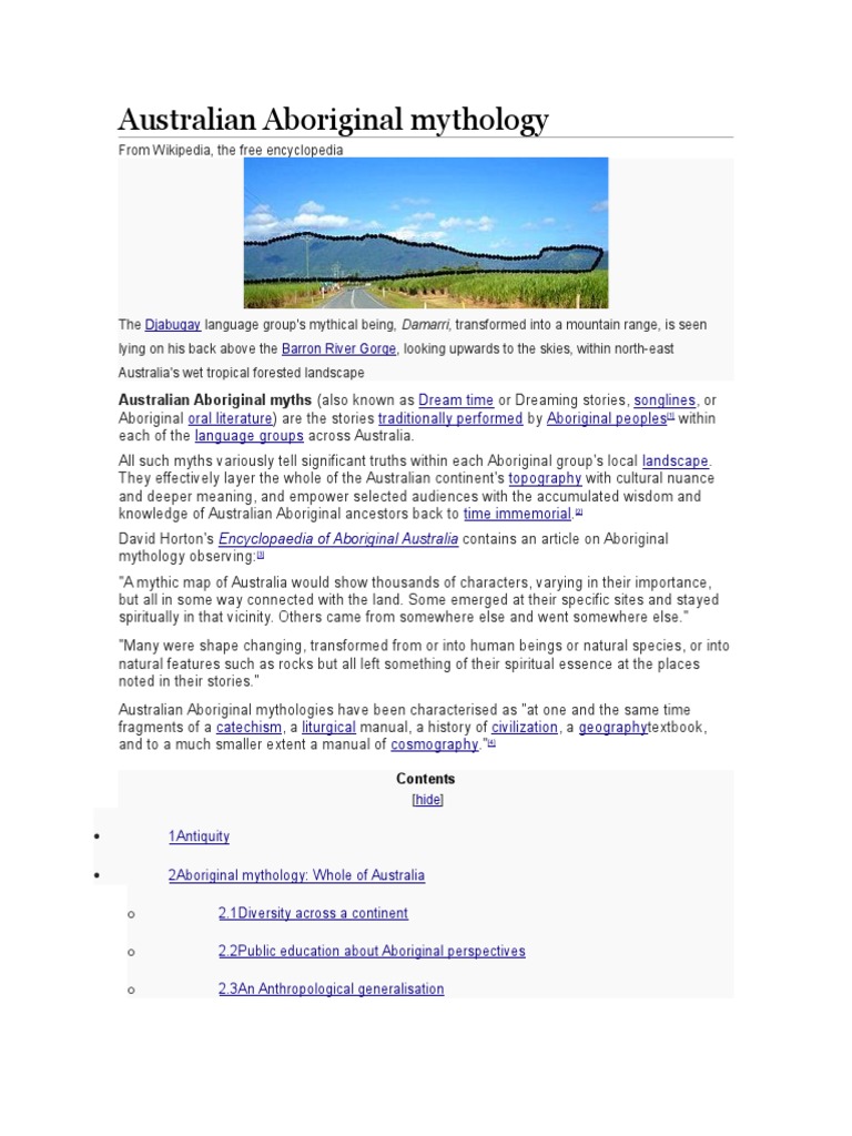 Australian Aboriginal Mythology | PDF | Anthropology | Religion And Belief