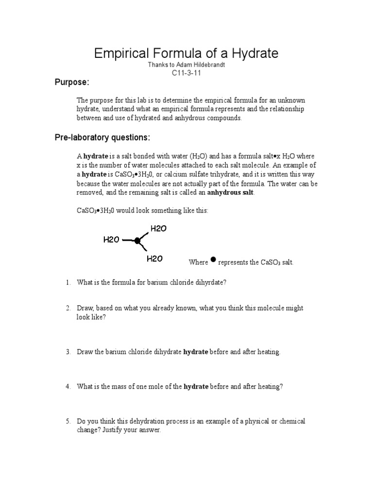 Emperical Formulae - C11-3-11 | PDF | Mole (Unit) | Chemical Elements