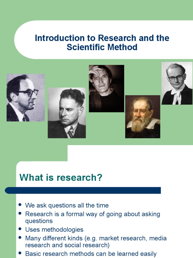 Introduction To Research and The Scientific Method | PDF | Falsifiability | Scientific Method
