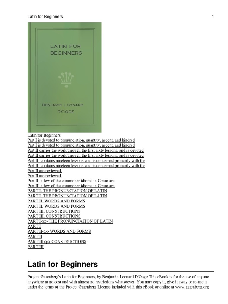 Latin For Beginners | PDF | Morphology | Linguistic Morphology