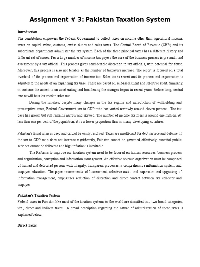 Pakistan Taxation System | PDF | Double Taxation | Dividend