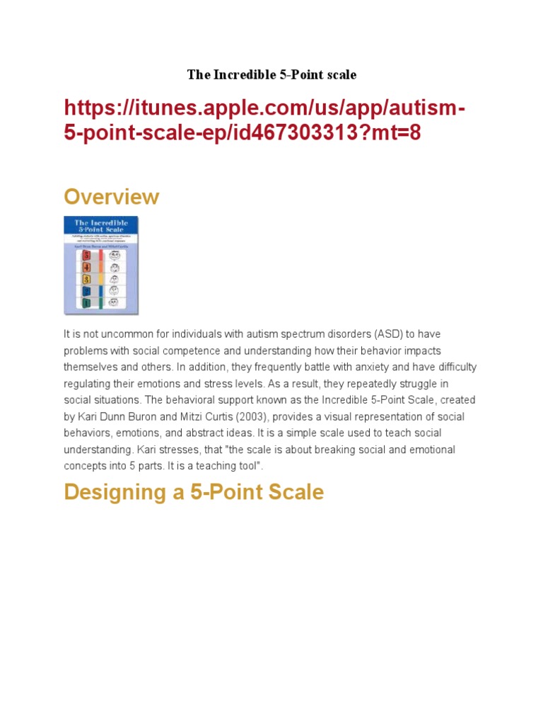 The Incredible 5 Point Scale | PDF | Autism | Autism Spectrum