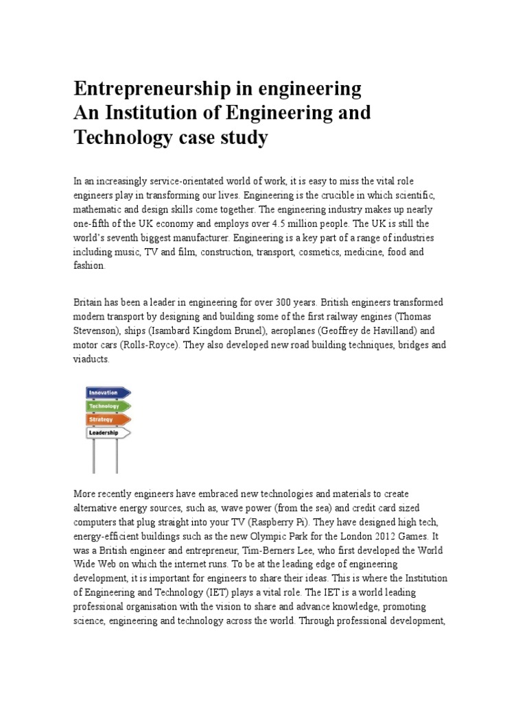 Entrepreneurship in Engineering | Download Free PDF | Entrepreneurship ...