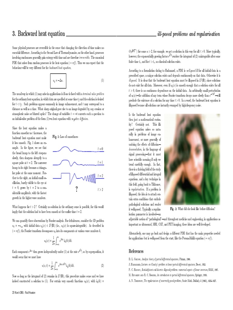 Backwards Heat Equation Info | PDF | Partial Differential Equation | Heat