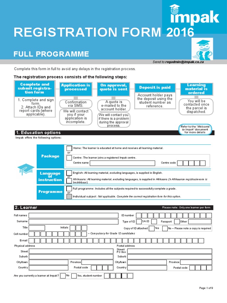 IMPAK 2016 Registration Form Full Programme | PDF | Debit Card | Payments
