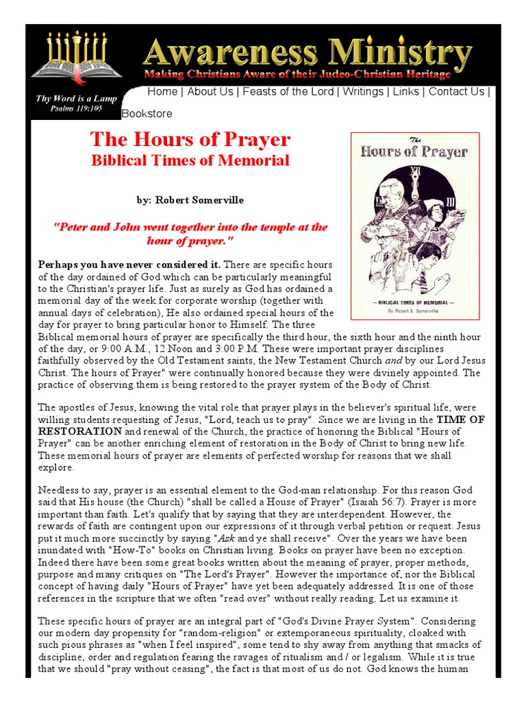 Biblical Hours of Prayer Explained | PDF | Acts Of The Apostles | Prayer