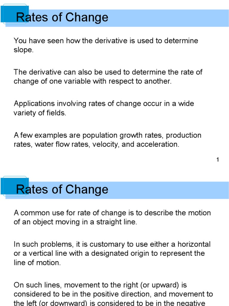 Rate of Change | PDF | Derivative | Velocity