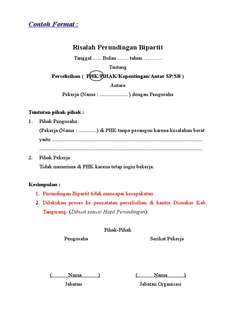 contoh format risalah - Christopher Quinn